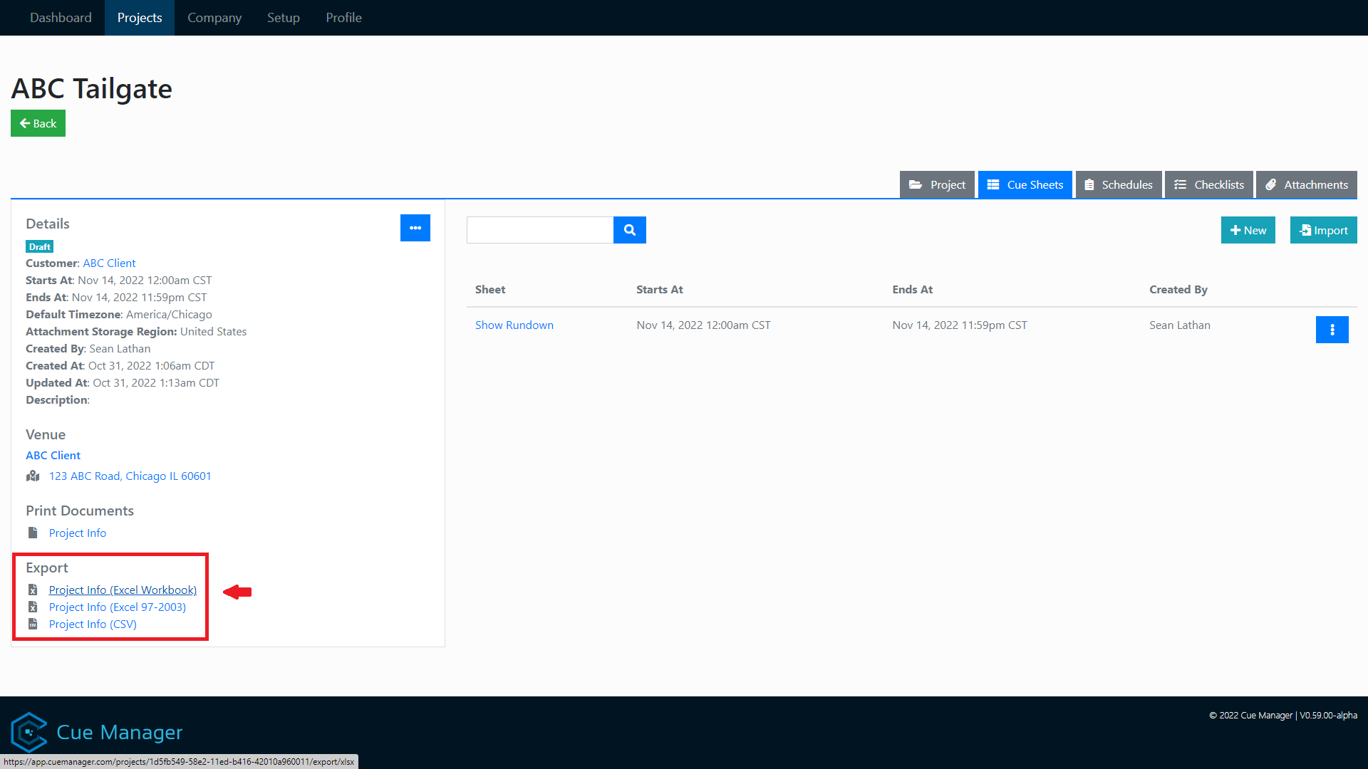 Features - Cue Manager