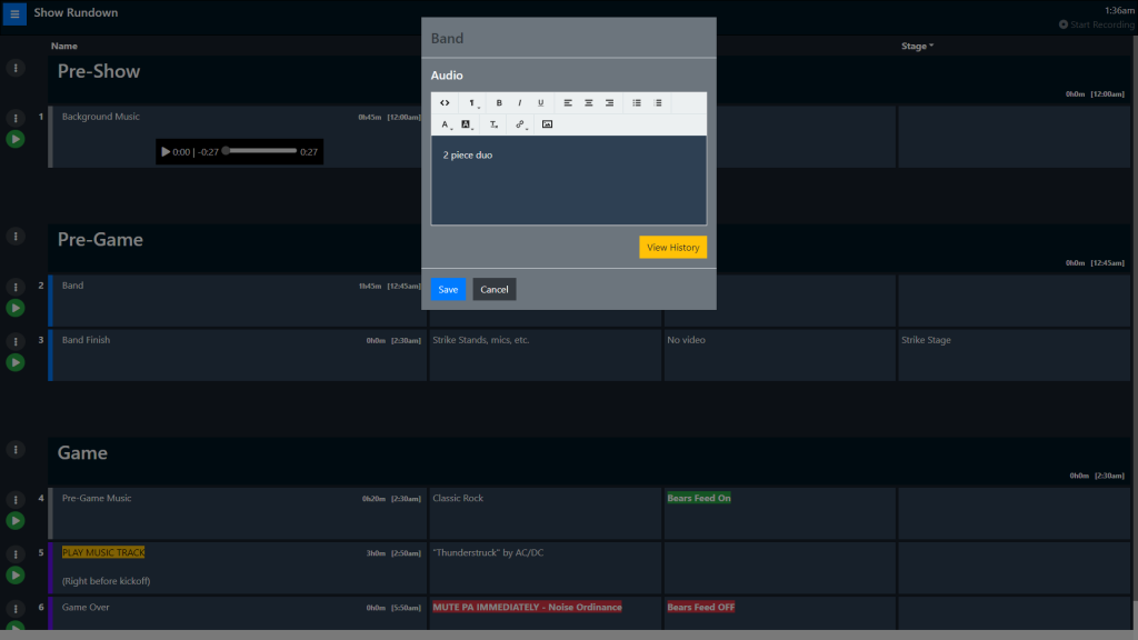 Features - Cue Manager