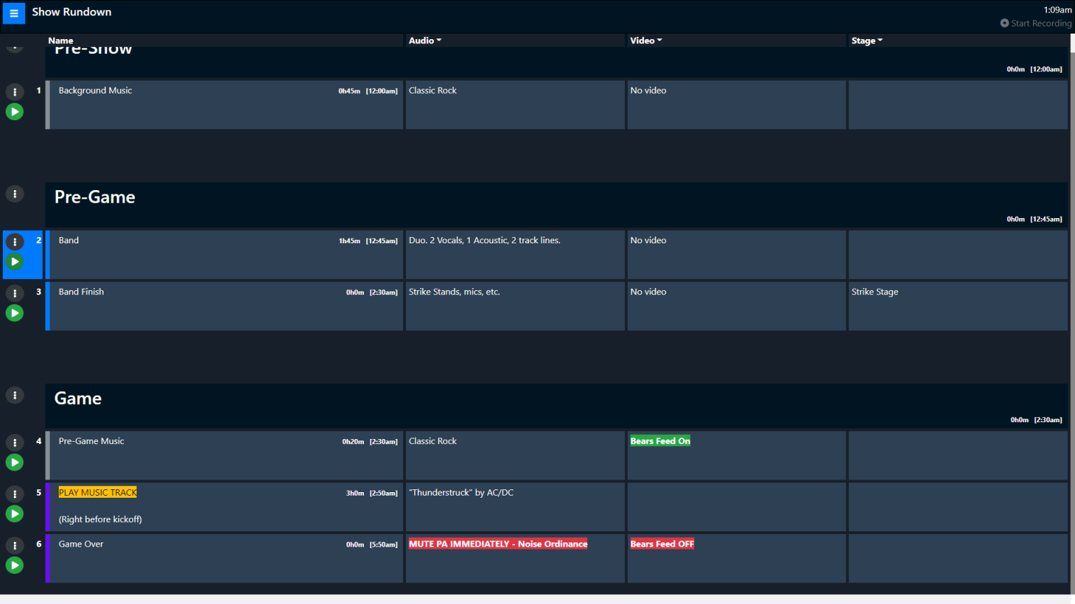 Rundowns & Project Management Tools for Live Events