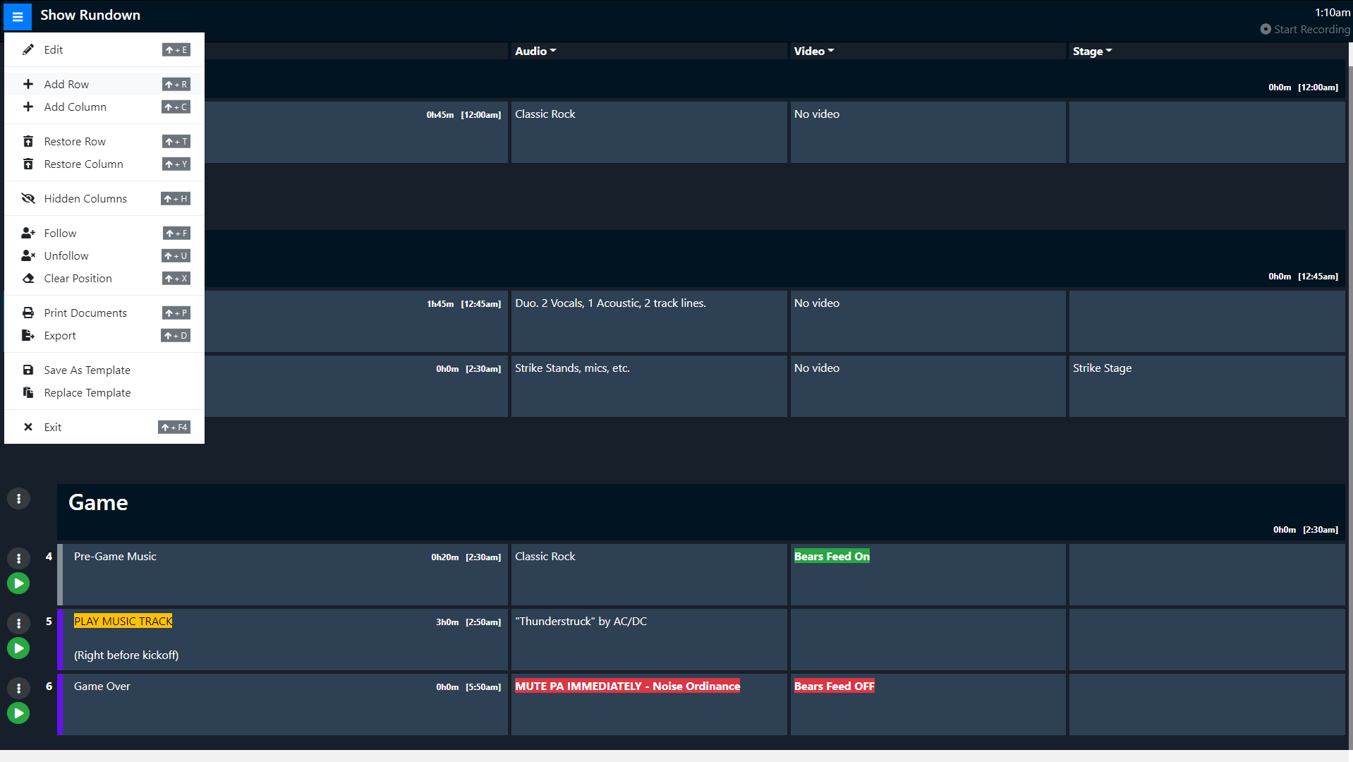 Features - Cue Manager