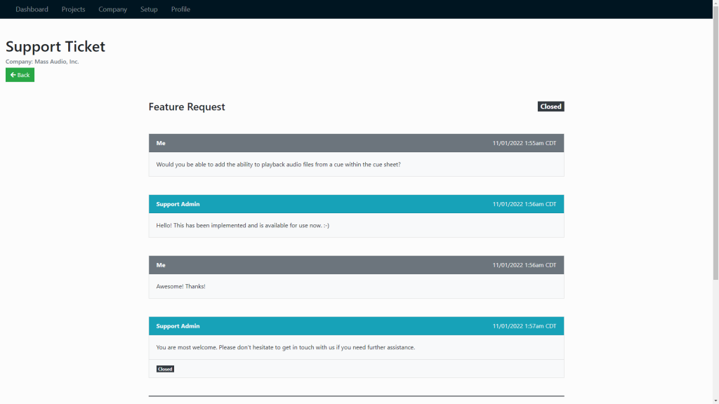 Features - Cue Manager